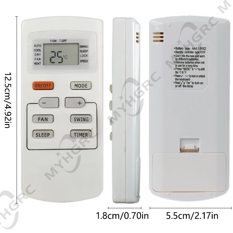 YX1F Replacement AC Remote Control For Gree